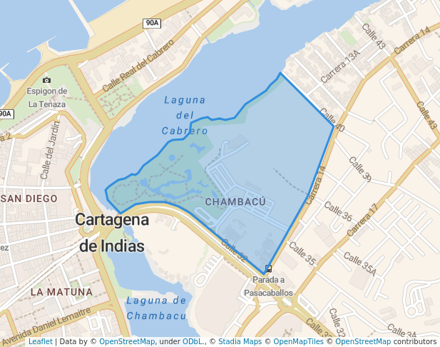Parque Chambacú in Cartagena de Indias | Map and Routes