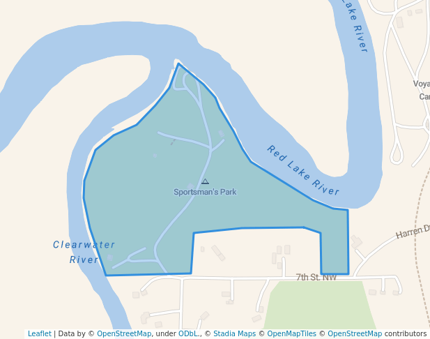 Sportsmans Park in Red Lake Falls | Map and Routes