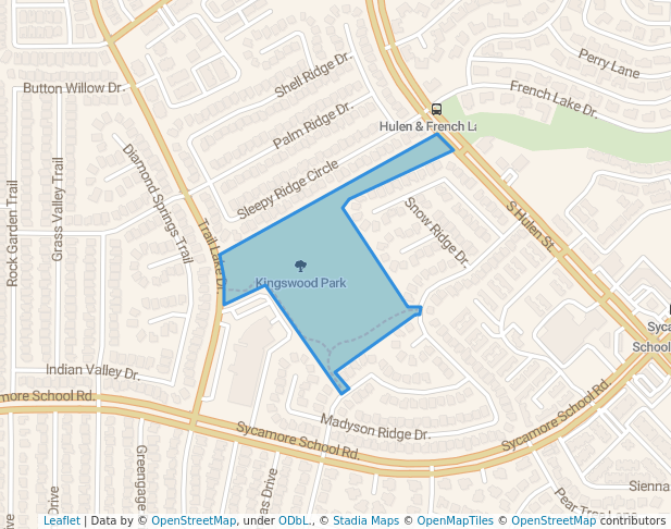 Kingswood Park in Fort Worth | Map and Routes
