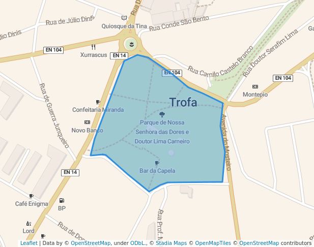 Parque de Nossa Senhora das Dores e Doutor Lima Carneiro in Trofa | Map ...