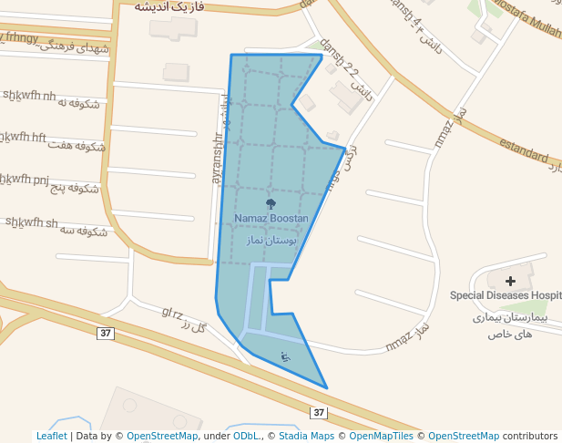 Namaz Boostan in Borujerd | Map and Routes