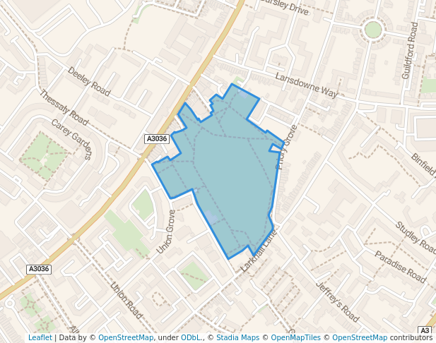 Larkhall Park in London | Map and Routes