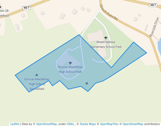 Duncan MacMillan High School Park in Sheet Harbour | Map and Routes