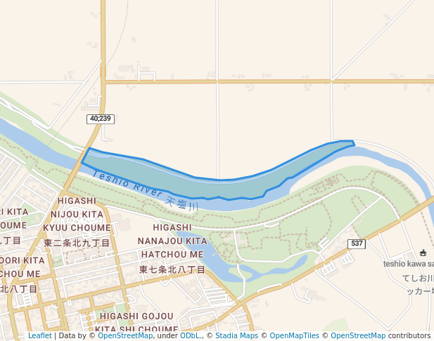 天塩川水郷緑地 in Shibetsu | Map and Routes