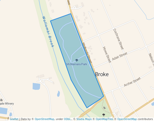 McNamara Park in Broke | Map and Routes