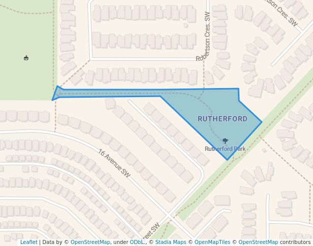 Rutherford Park in Edmonton | Map and Routes