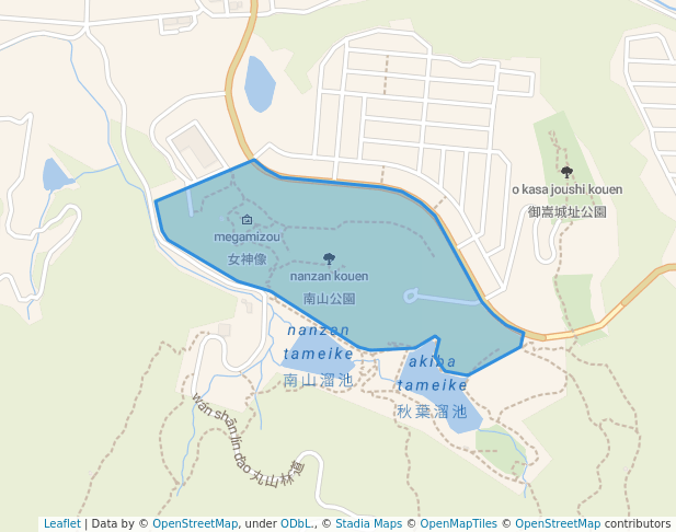 南山公園 in Mitake | Map and Routes