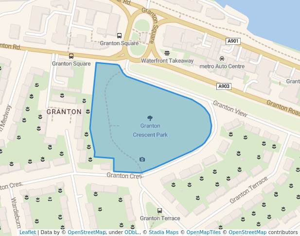 Granton Crescent Park in Edinburgh | Map and Routes