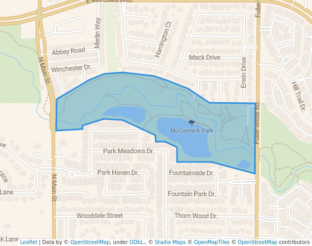 McCormick Park in Euless | Map and Routes