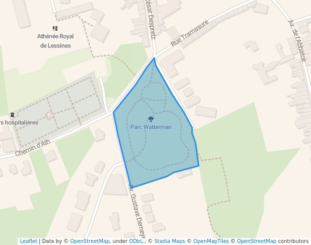 Parc Watterman in Lessines | Map and Routes