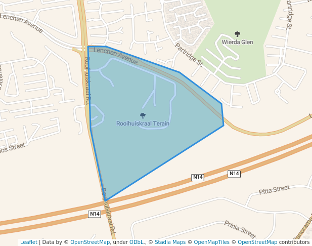 Rooihuiskraal Terain in Centurion | Map and Routes