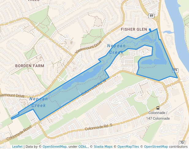 Nepean Creek Park in Priv | Map and Routes