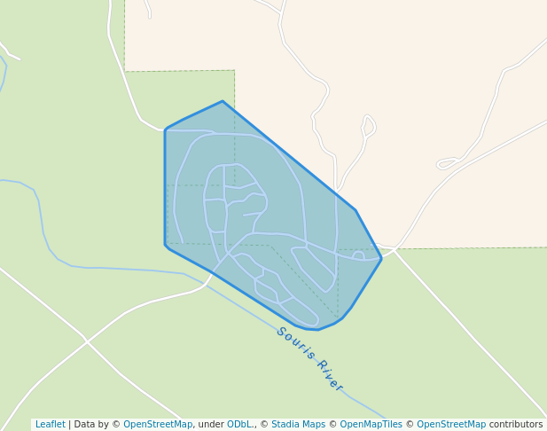 Mouse River Park in Tolley | Map and Routes