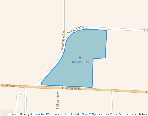 Kirkwood Park in Springfield | Map and Routes