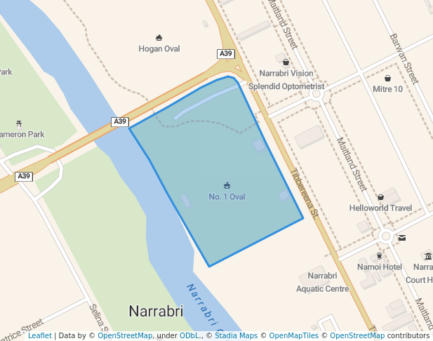 Collins Park in Narrabri | Map and Routes