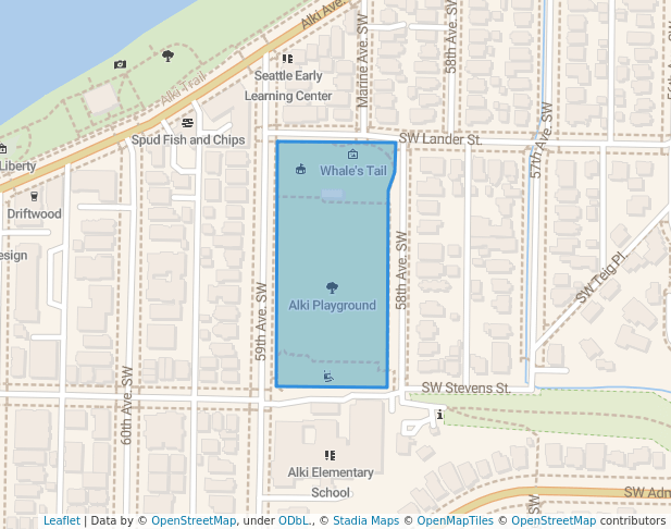 Alki Playground in Seattle | Map and Routes