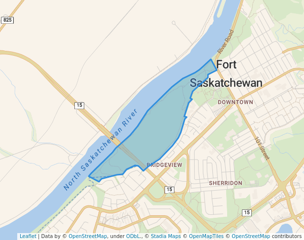Fort Centre Park in Fort Saskatchewan | Map and Routes