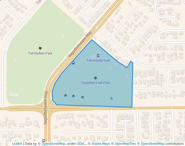 Tsolofelo Hall Park in Gaborone | Map and Routes