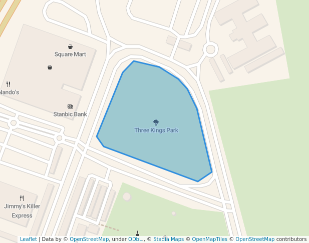 Three Kings Park in Gaborone | Map and Routes