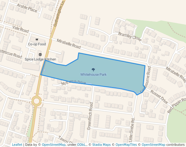 Whitehouse Park in Bishops Cleeve | Map and Routes