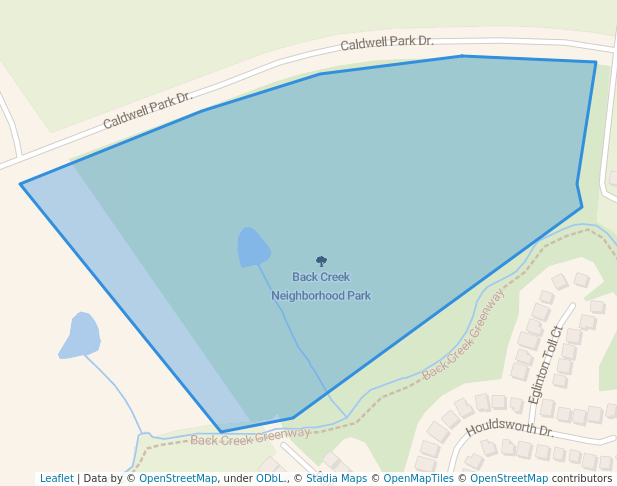 Back Creek Neighborhood Park in Charlotte | Map and Routes