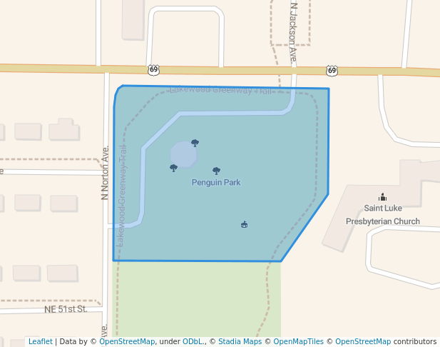Penguin Park in Kansas City | Map and Routes