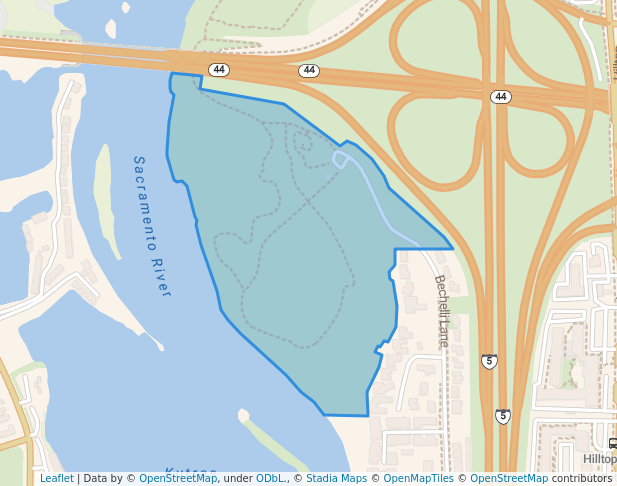 Turtle Bay East in Redding | Map and Routes