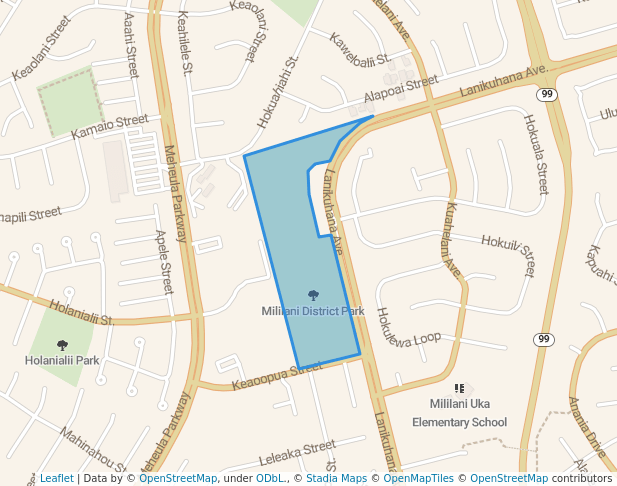 Mililani District Park in Mililani | Map and Routes