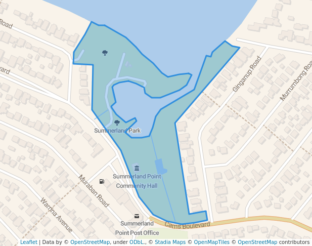 Summerland Park in Summerland Point | Map and Routes