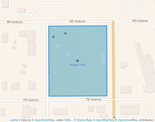 Weaver Park in Edgeley | Map and Routes