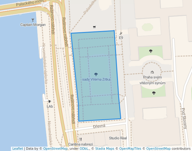 sady Viléma Zítka in Prague | Map and Routes