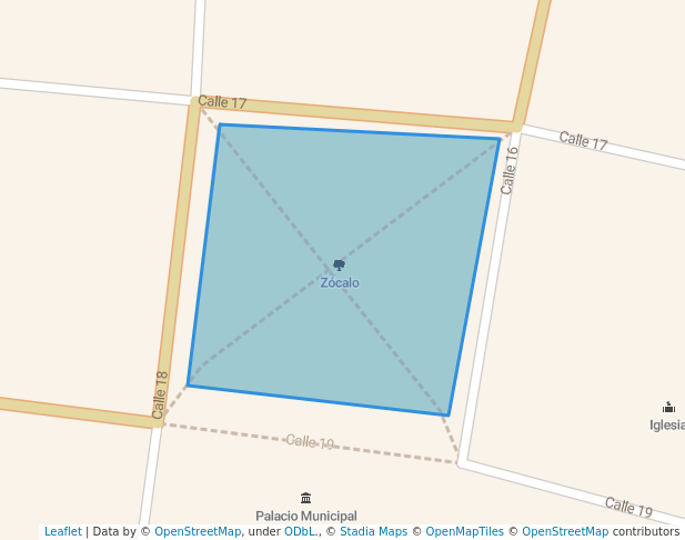 Zócalo in Cenotillo | Map and Routes