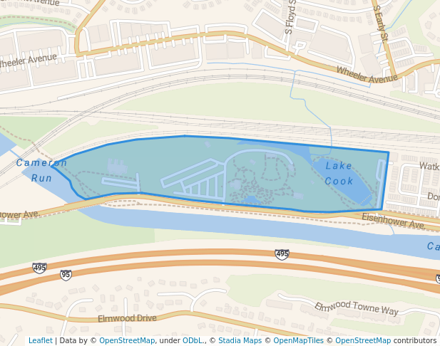 Cameron Run Regional Park in Alexandria | Map and Routes