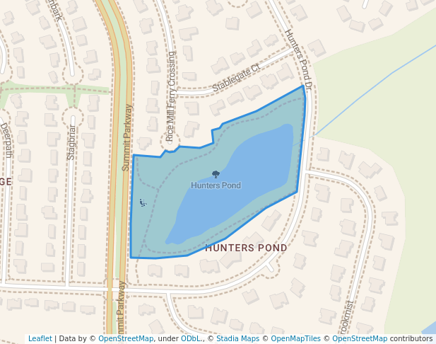 Hunters Pond in Columbia | Map and Routes