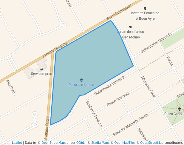 Plaza Las Lomas in Béccar | Map and Routes