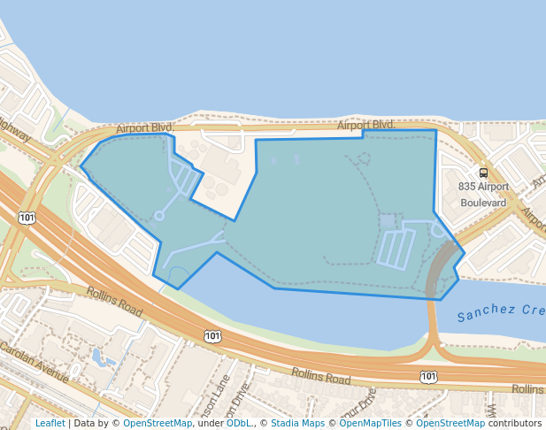 Bayside Park in Burlingame | Map and Routes