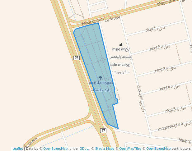 پارک دانشگاه in Shush | Map and Routes