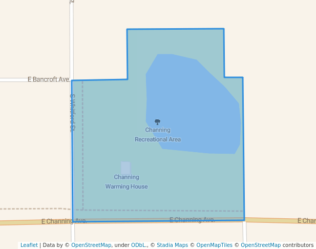 Channing Recreational Area in Fergus Falls | Map and Routes