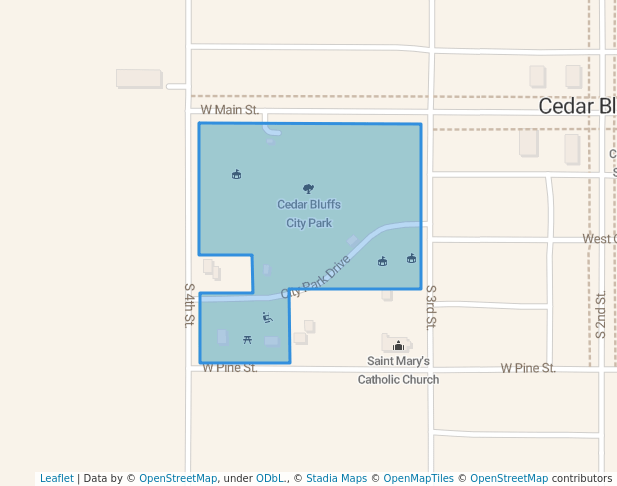 Cedar Bluffs City Park in Cedar Bluffs | Map and Routes