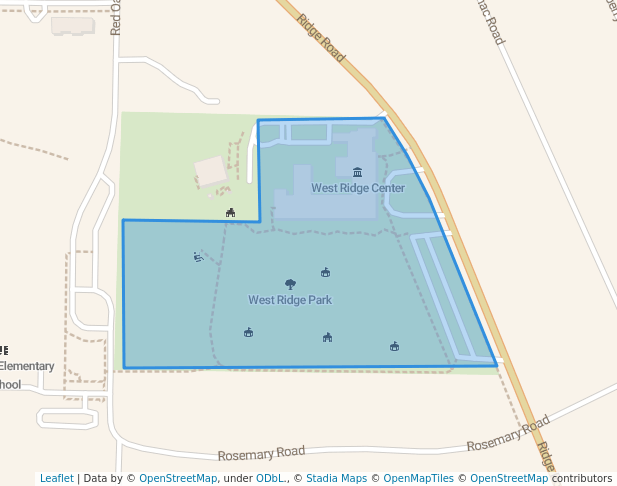 West Ridge Park in Highland Park | Map and Routes