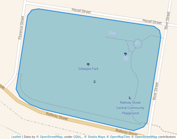 Gillespie Park in Oaks Estate | Map and Routes