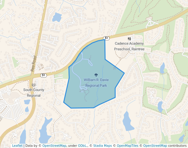 William R. Davie Regional Park in Charlotte | Map and Routes