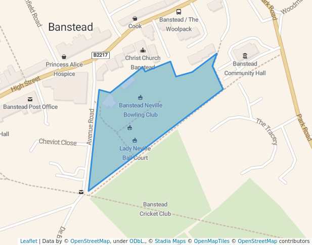 Lady Neville Recreation Ground in Banstead | Map and Routes