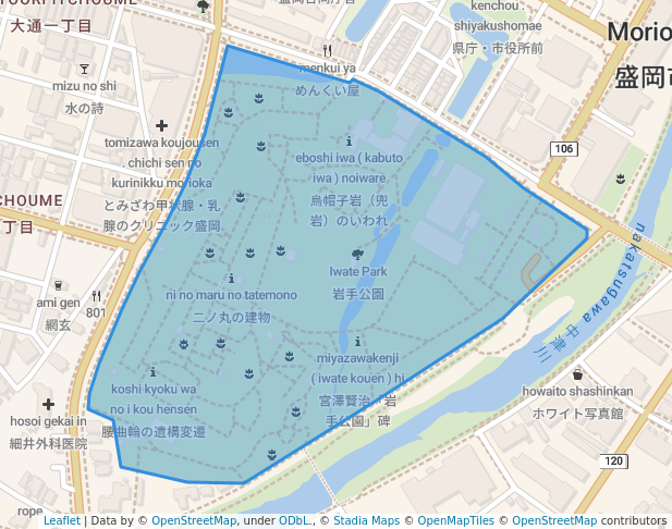 Iwate Park in Morioka | Map and Routes