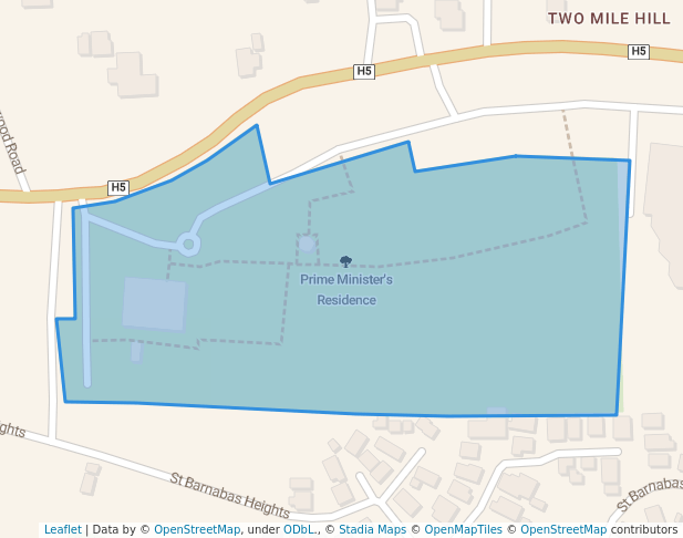 Prime Minister's Residence in Bridgetown | Map and Routes
