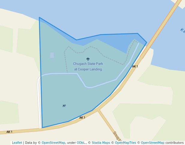 Chugach State Park at Cooper Landing in Cooper Landing | Map and Routes