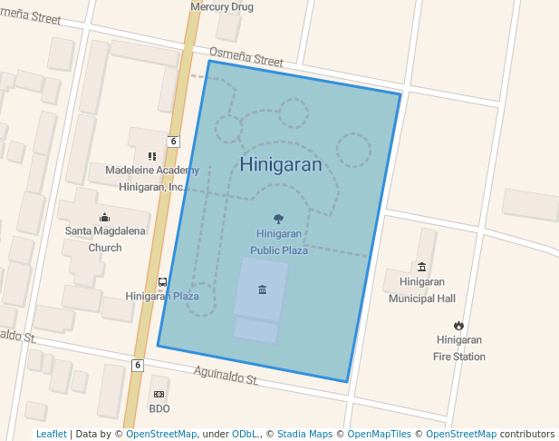 Hinigaran Public Plaza in Hinigaran | Map and Routes