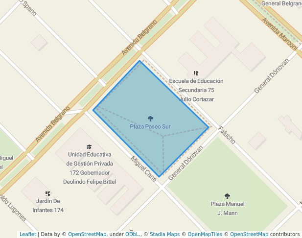 Plaza Paseo Sur in Resistencia | Map and Routes