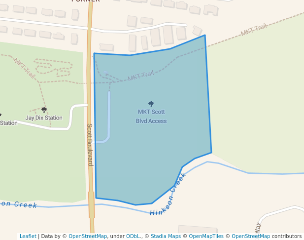 MKT Scott Blvd Access in Columbia | Map and Routes
