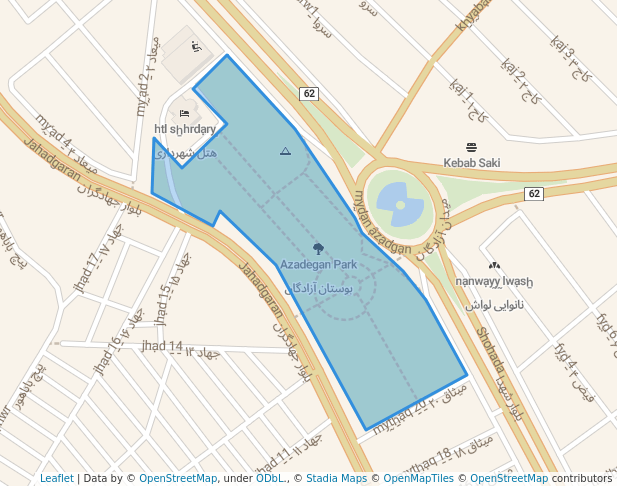 Azadegan Park in Dorud | Map and Routes